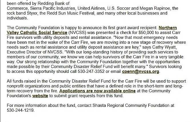 NVCSS Announced as First Recipient from Relief Fund – anewscafe.com